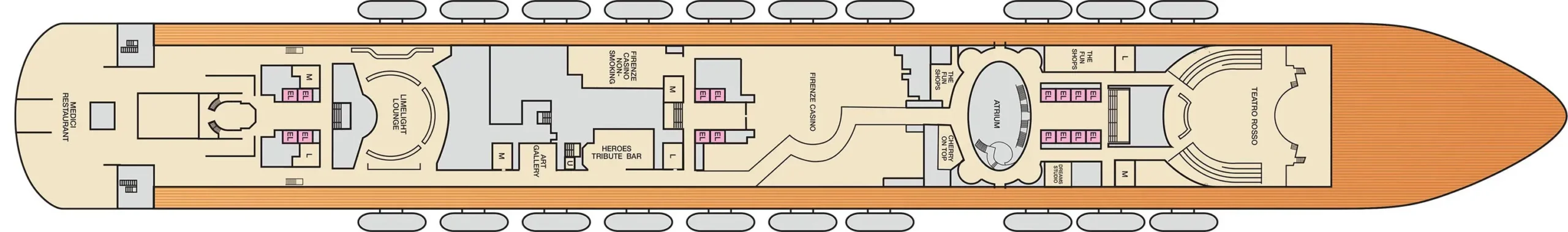 Detailed Carnival Firenze Deck Plan - Cruise Deck Info